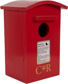 Červená budka pro ptáčky ve tvaru poštovní schránky Royal Post – 14x11x21 cm
