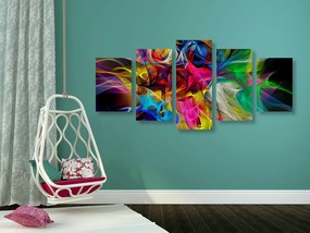 5-dílný obraz abstraktní barevný chaos Varianta: 100x50