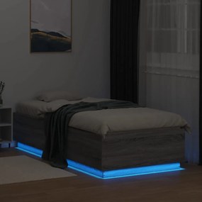 Rám postele s LED osvětlením šedý sonoma 100 x 200 cm kompozit 3209630