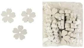 Dřevěné výřezy bílé květy- 25 ks
