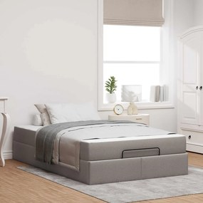 Rám postele s matrací 2 ks Taupe textil 3399484