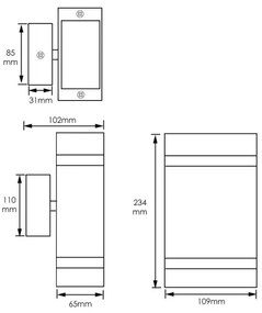 Venkovní nástěnné svítidlo LITEK 2xGU10/30W/230V IP44 černá