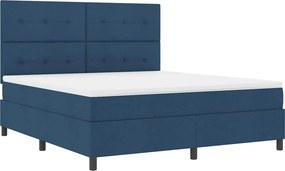 Postel s boxspringem s čelo Modrá 180 x 200 cm textil 3339412