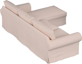 Potah na pohovku IKEA Ektorp 2-místná s lenoškou barva růžová látka pletený vzor