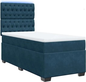 Box spring postel s matrací modrá 80 x 200 cm samet 3293072