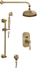 Sapho Sapho, KIRKÉ podomítkový sprchový set s pákovou baterií, 2 výstupy, bronz, KI42B-01