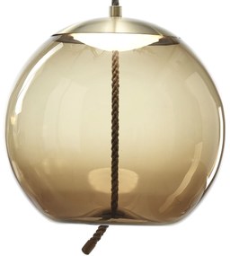Brokis PC1016 Knot Sfera, závěsné svítidlo, hnědé kouřové sklo - měď, 14W LED 2700K stmívatelné, prům.50cm
