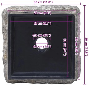vidaXL Marketos Umyvadlo černé 30 x 30 x 13 cm mramor