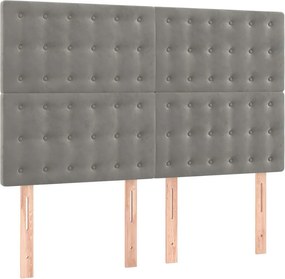 Box spring postel s matrací světle šedá 140x200 cm samet 3132921