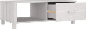 Konferenční stolek HAMAR bílý 100 x 55 x 35 cm masivní borovice 340453