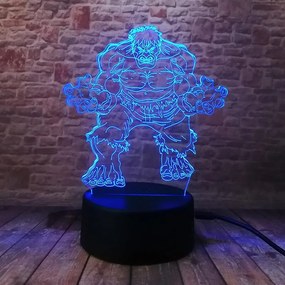 3D LED Lampička Hulk MARVEL