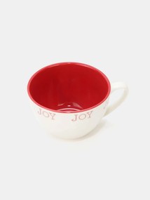 Sinsay - Keramický vánoční hrnek s nápisem „Joy“ - červená