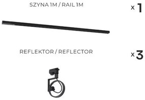 Zuma Line 3560 - Bodové svítidlo v lištovém systému MASTER 3xGU10/15W/230V černá