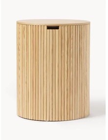Kulatý dřevěný odkládací stolek's úložným prostorem Nele