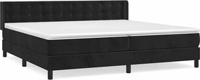 Box spring postel s matrací černá 200x200 cm samet 3131221