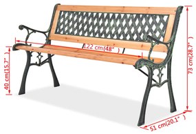 Zahradní lavice 122 cm dřevěná - Default Title