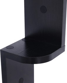 HOMCOM 5-podlažní Zigzag nástěnný rohový regál výška 120 cm černé dřevo
