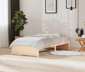 vidaXL Rám postele masivní dřevo 90 x 200 cm [814937] Barva: Šedá