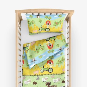 Goldea dětské bavlněné povlečení do postýlky - zvířátka na farmě 90 x 140 a 40 x 60 cm