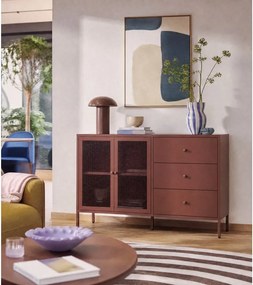 Vínová kovová komoda 140x90x40 cm Fayna – Marckeric