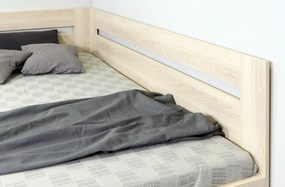 Rohová postel Richardo 90x200 s úložným prostorem a roštem, levá