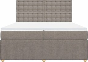 Box spring postel s matrací taupe 200x200 cm textil 3294481