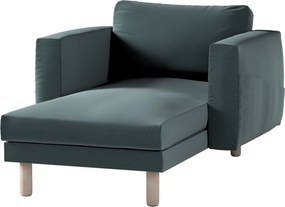 Potah na IKEA Norsborg šezlong s loketními opěrkami barva zelená látka sametová
