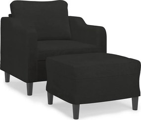 Křeslo s podnožkou černé 60 cm textil 3201131