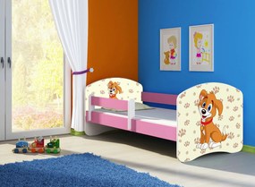 Dětská postel - Pejsek 2 180x80 cm růžová