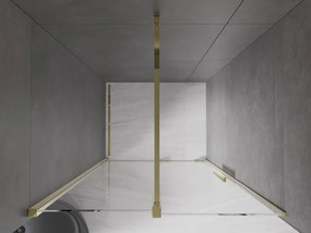 Mexen Velar, posuvné dveře do otvoru 100x200 cm, 8mm čiré sklo, zlatá lesklá, 871-100-000-01-50