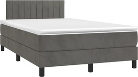 Box spring postel s matrací tmavě šedá 120 x 200 cm samet 3141414