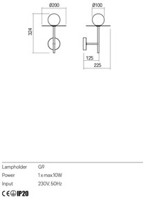 Redo Nástěnná lampa Plato Barva: Černá