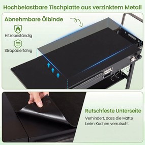 Costway Grilovací vozík venkovní grilovací stůl na kolečkách se sklopnou deskou