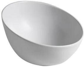 Sapho Sapho, DOME OBLIQUO keramické umyvadlo na desku vysoké, Ø 44,5cm, bílá, WH031