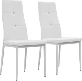 vidaXL Jídelní židle 2 ks umělá kůže [246189] Barva: Bílá