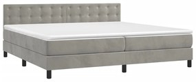 Box spring postel s matrací světle šedá 200x200 cm samet