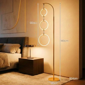Costway 3 stojací lampa Flammig LED na čtení s 3 závěsnými kroužky a nožním