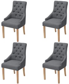 Jídelní židle 4 ks tmavě šedé textil 274423