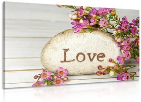 Obraz s nápisem na kameni Love
