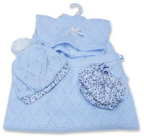 Llorens Obleček pro panenku miminko New Born velikosti 26 cm 3dílný modrý