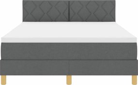 Postel s boxspringem s polštářem Tmavě šedá 140 x 200 cm textil 3339001