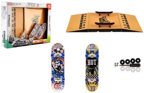 Fingerboard rampa teddies skateboard prstový šroubovací 2ks s rampou s doplňky