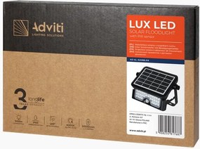 Solární reflektor ORNO AD-SL-6108BLR4, 500lm, IP65, 4000K, 2x1500mAh, černá