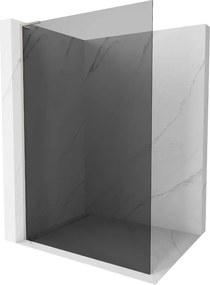 Mexen Kioto L, sprchová zástěna Walk-In 70 x 200 cm, 8mm šedé sklo, broušená ocel profil, 800-070-103-97-40