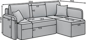 Béžová rohová sedací souprava HADSON Varianta: Levý roh