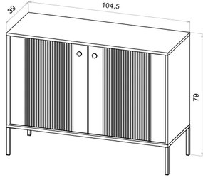 Komoda LUE béžová/černá