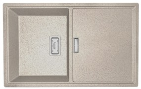 Laveo Tonga, 1-komorový granitový dřez 800x500x190 mm, béžová, LAV-SPT_411Y