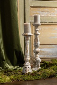 Béžový antik svícen Antiqou French - 16*16*55 cm