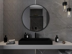 Mexen Loft, kulaté koupelnové zrcadlo 95 cm, barva rámu černá matná, 9850-095-095-000-70