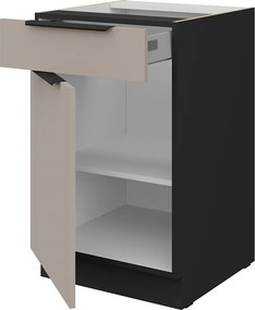 ARIA cb | dolní skříňka 50 D 1F 1S policová se zásuvkou | 50 cm | PREMIUM BOX | černá/béžová
